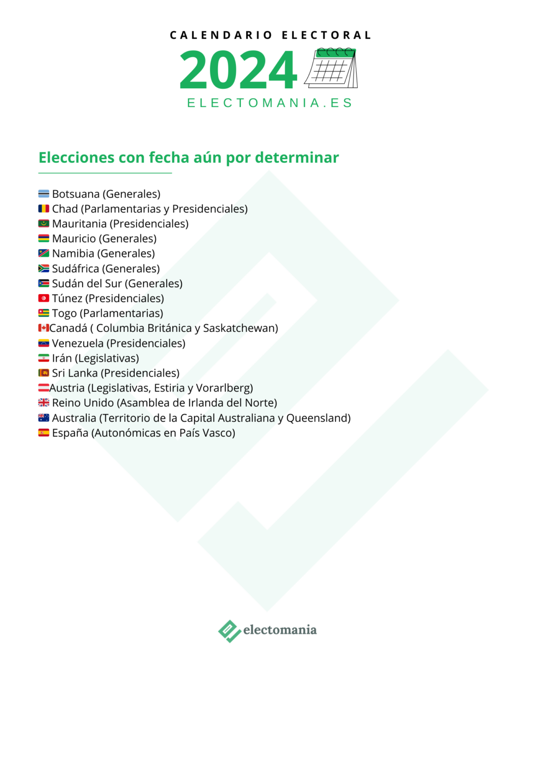 Calendario electoral 2024: citas con las urnas - Electomanía