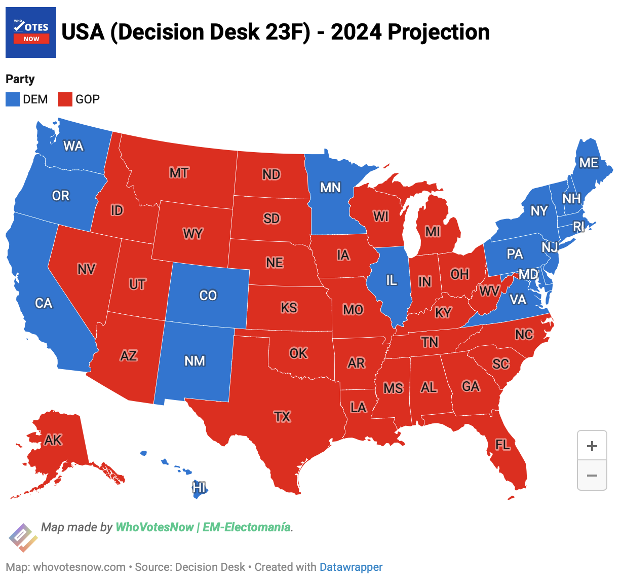 EEUU proyección DD (23feb): Trump barrería a Biden - Electomanía