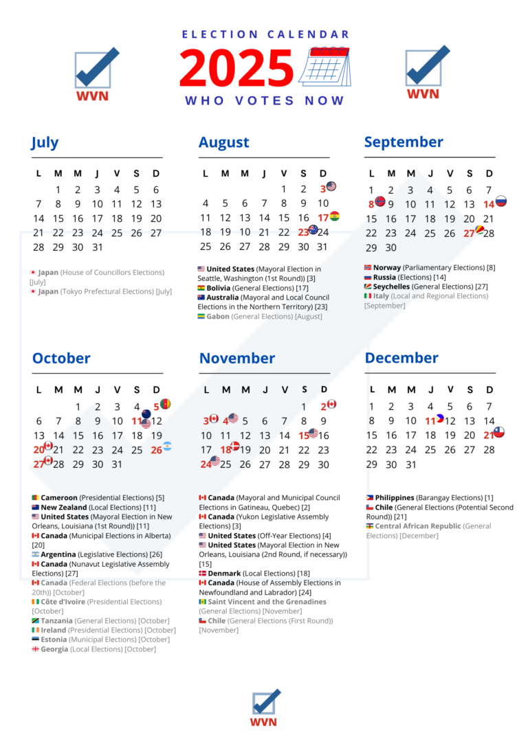 Calendario Electoral 2025 - Electomanía